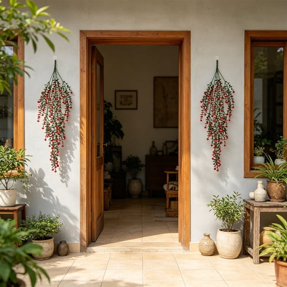 AuroraX Faux Eucalyptus Hanging Garland Fake Eucalyptus Greenery ...