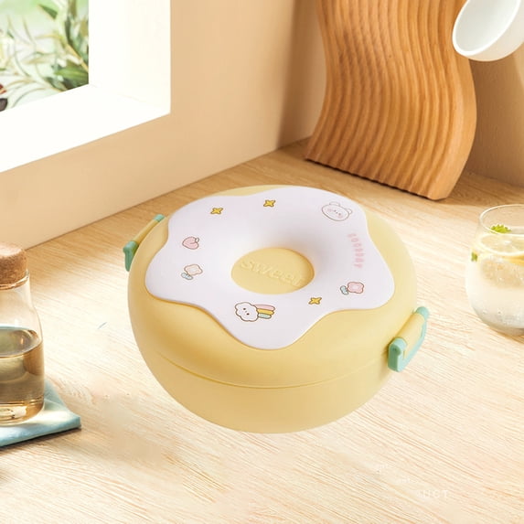 AuroraX Freezable Cute Donut Lunch Box Containers 28 oz Portable ...