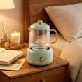 AuroraX Glass Electric Tea Kettle Mini Stewing Pot Detachable Power ...