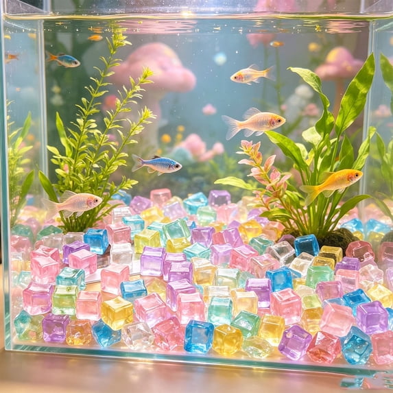 AuroraX Glow In The Dark Aquarium Gravel Fluorescent Vase Filler Stones ...