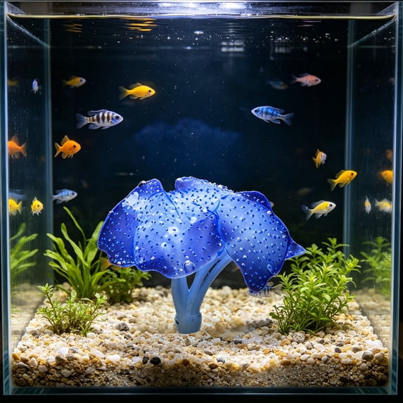 AuroraX Glow in the Dark Aquarium Decor Luminous Sea Anemone Fresh ...