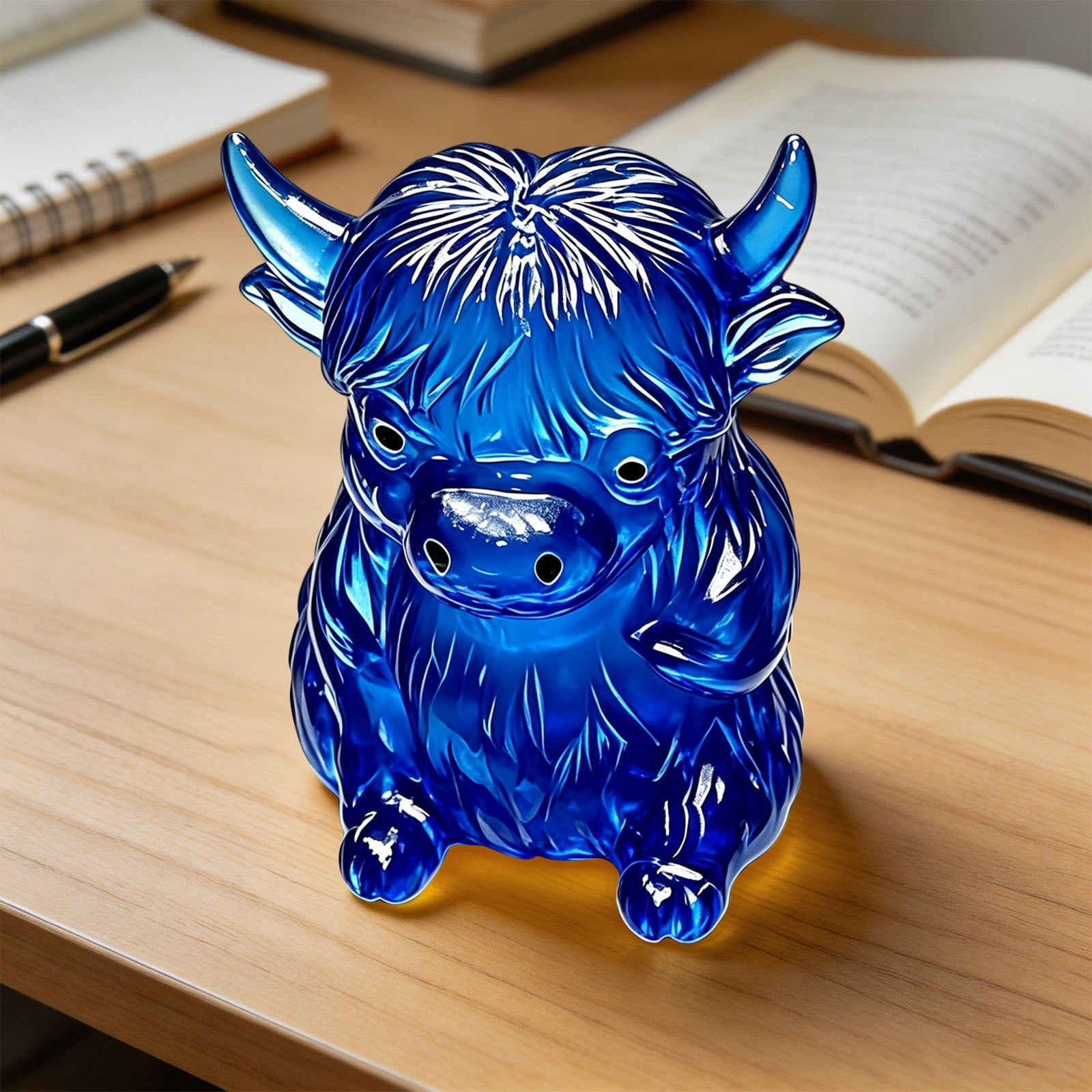 AuroraX Glow in the Dark Cow Figurine Night Light Cow Ornament ...