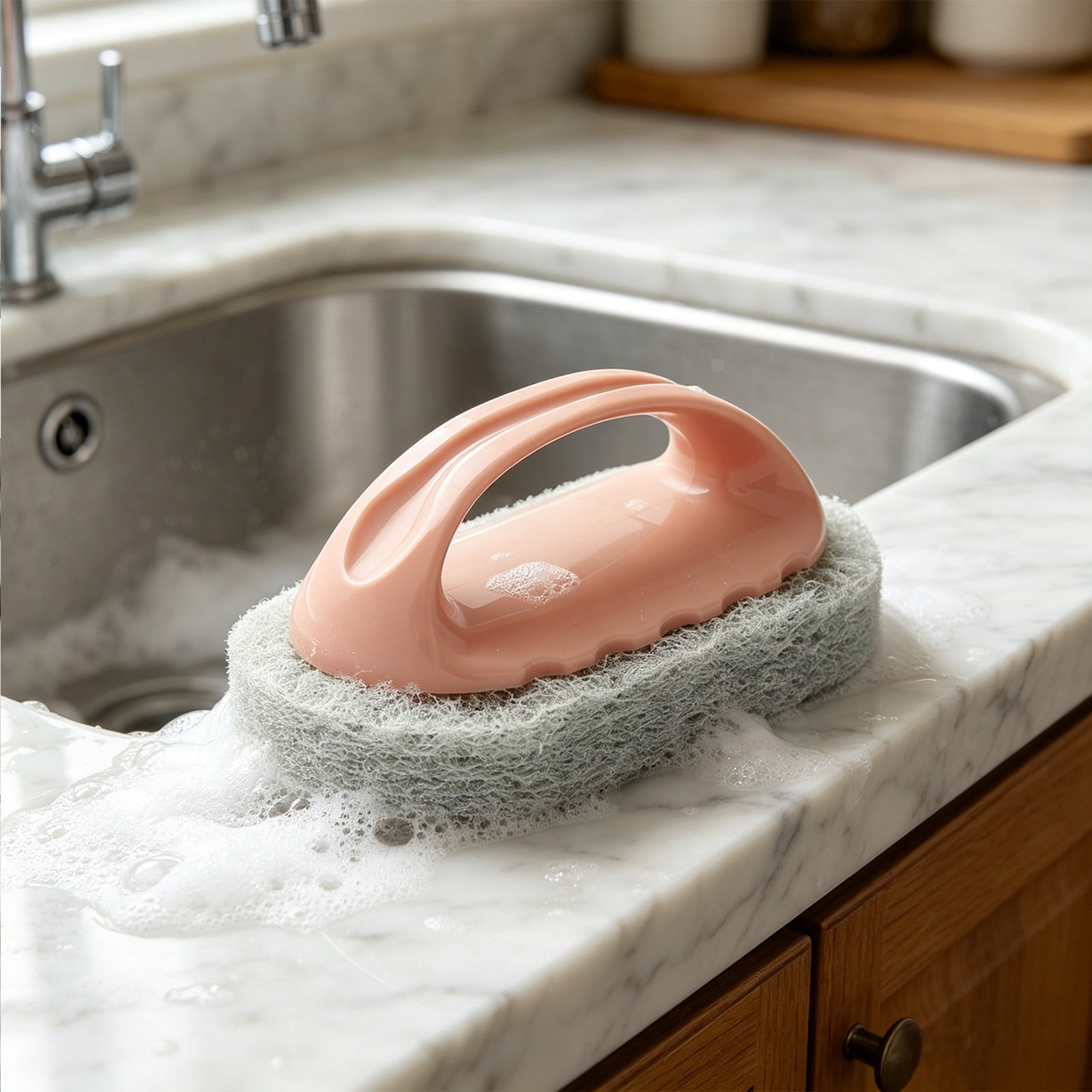 AuroraX Handheld Scrub Brush Sponge Bathroom Tub Tile Brush Non Scratch ...