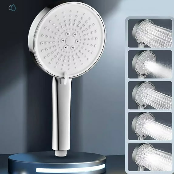 AuroraX Handheld Shower Head,Silver Rainfall High Pressure Showerhead 5 ...