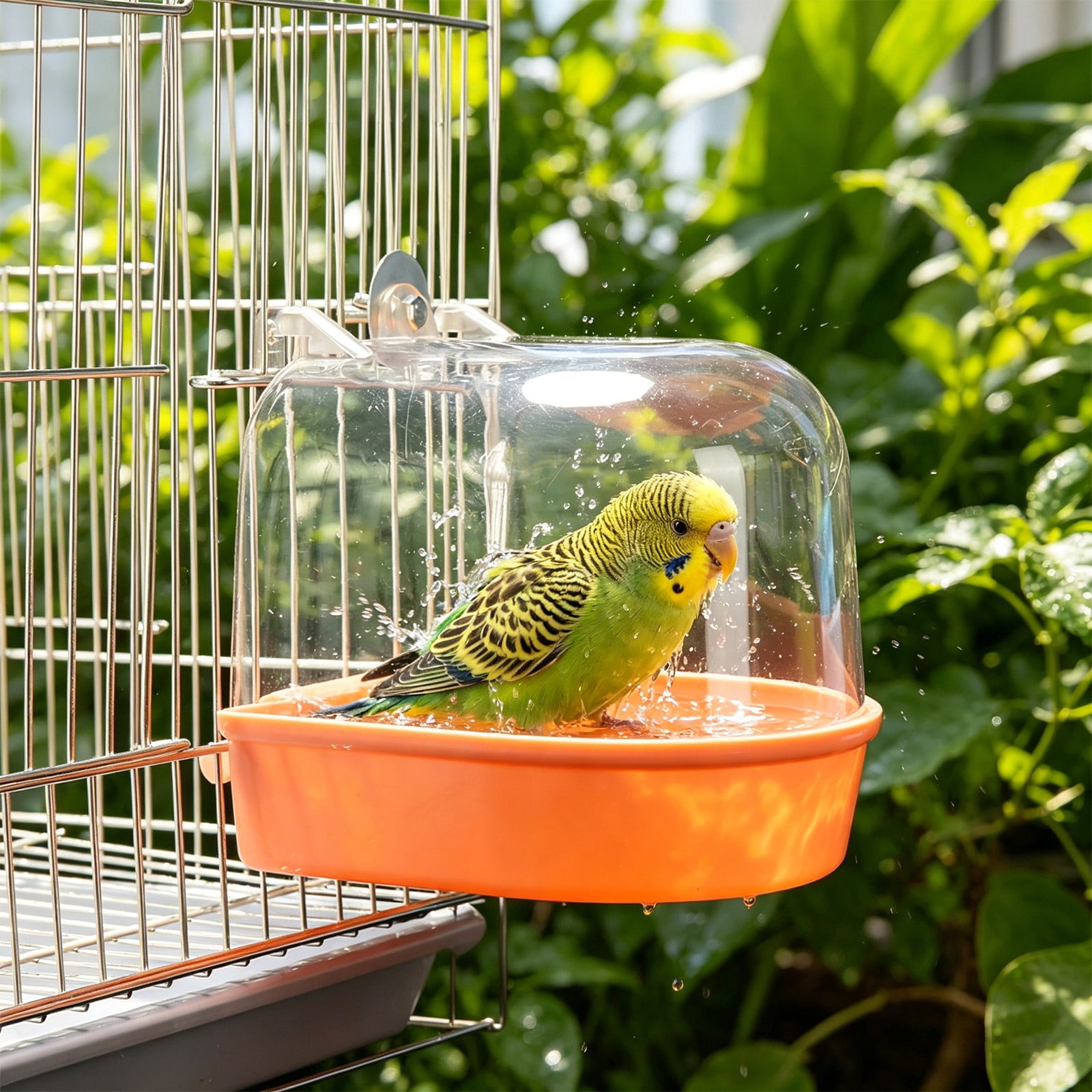 AuroraX Hanging Bird Bath for Parrots Parrot Cage Bath Pool Non-Slip ...