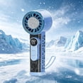 AuroraX Ice Cooling Handheld Fan Digital Display USB Fan High Speeds ...
