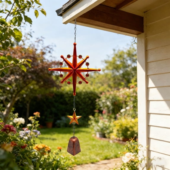 AuroraX Iron Art Wind Chime Decor Hand Painted Metal Wind Chime ...