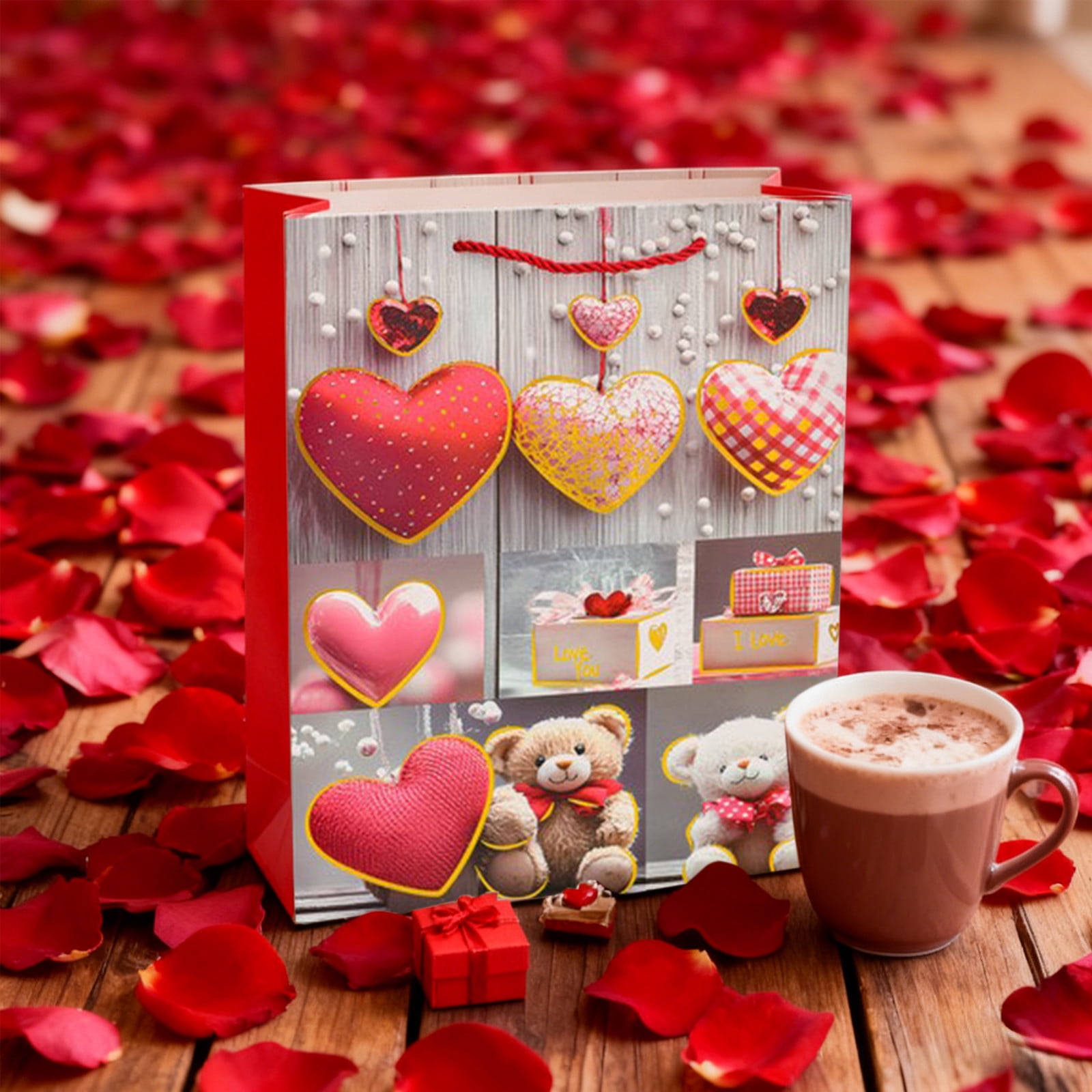 AuroraX Medium Size Gift Bags,Reusable Valentines Party Favor Bags ...