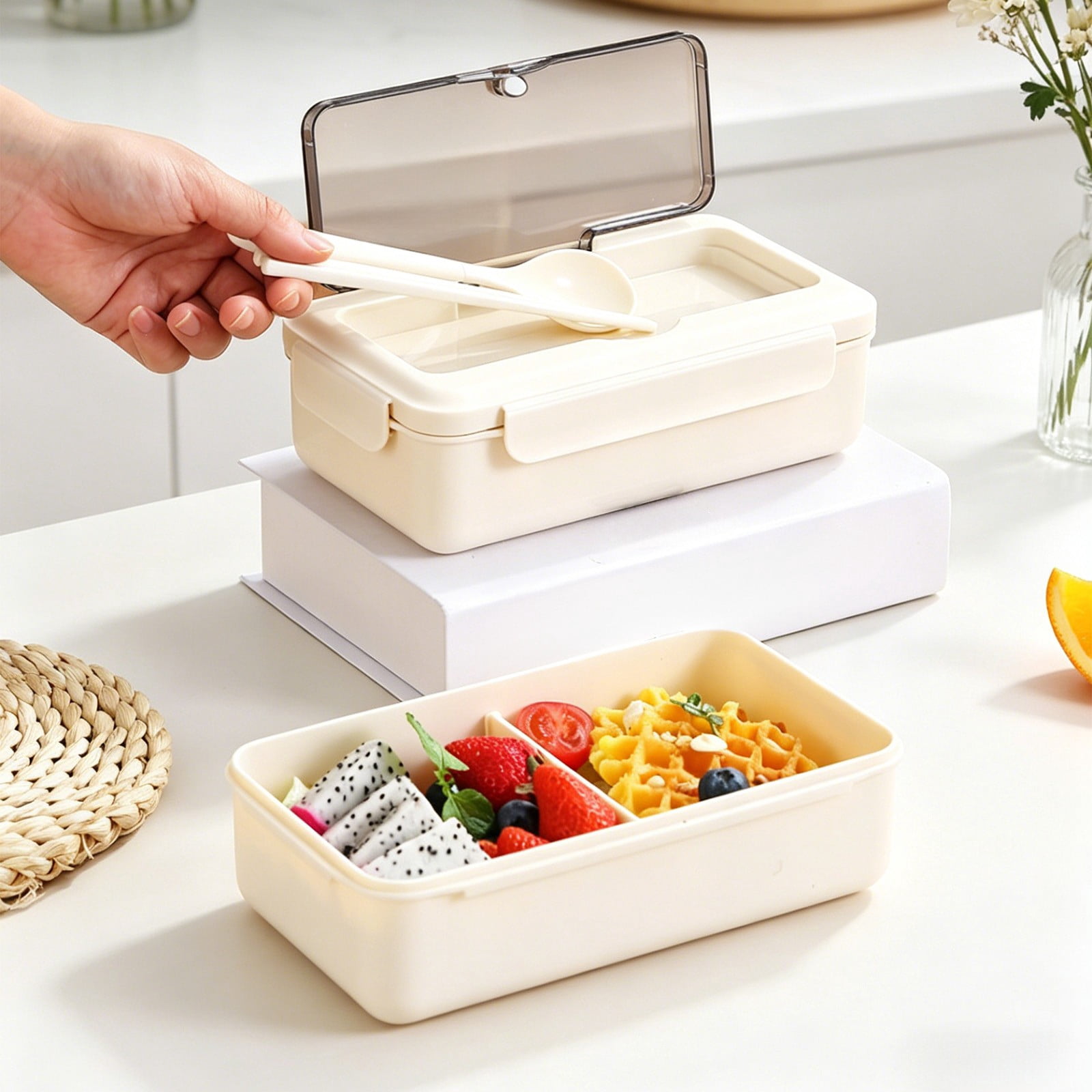 AuroraX Microwave Safe Lunch Box Portable Bento Box Container Leakproof ...