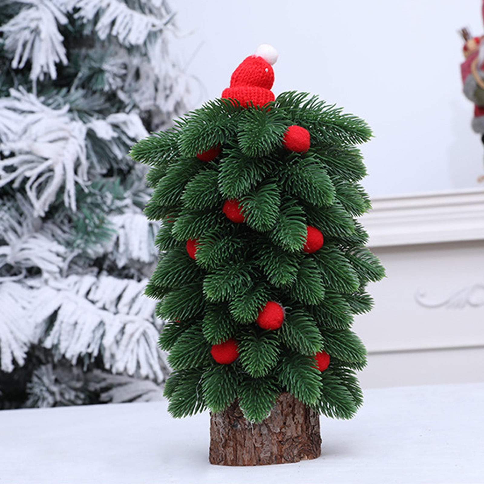 AuroraX Mini Christmas Trees Plastic Decorative Contemporary Green ...