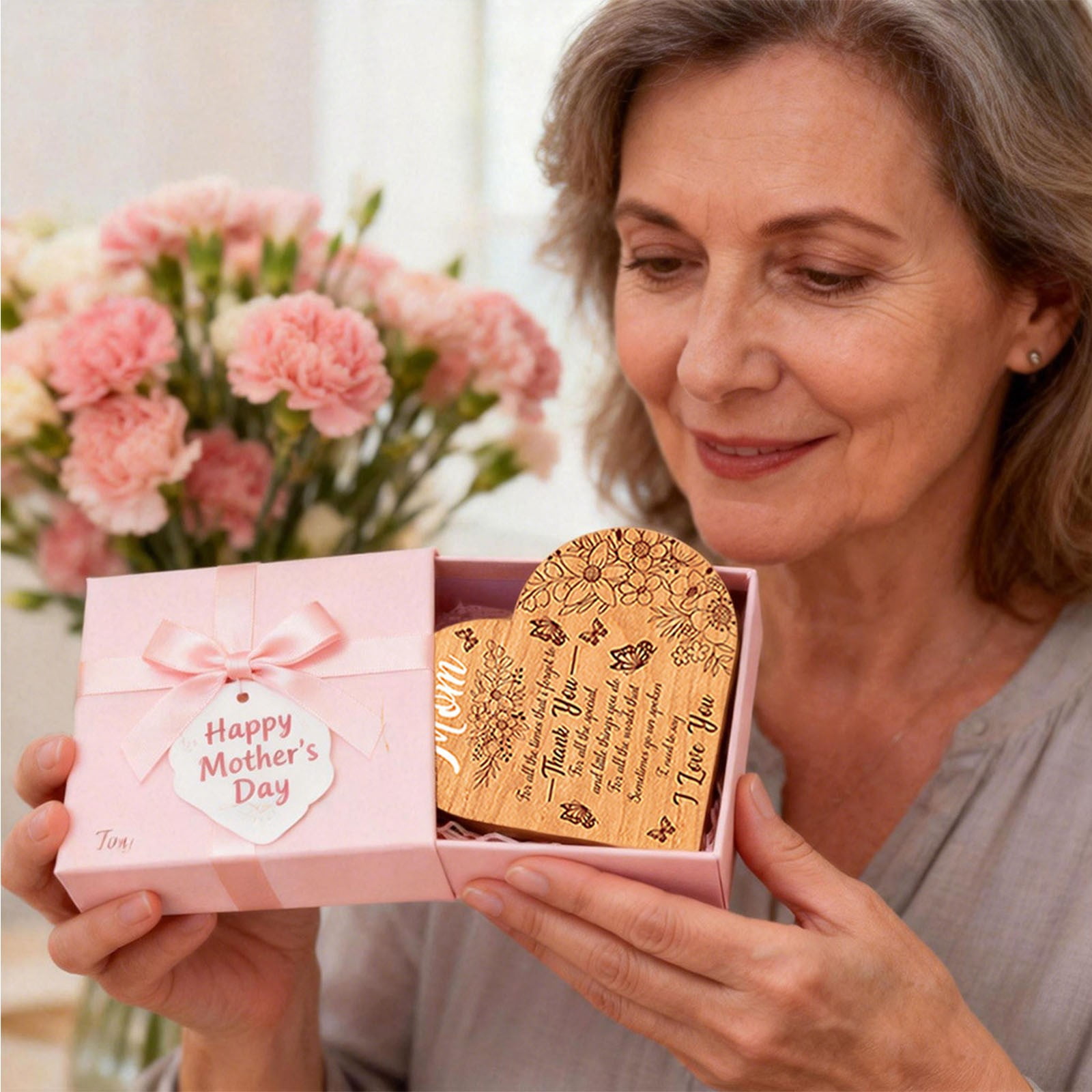 AuroraX Mother's Day Decoration Holiday Ornament Desktop Display Love ...