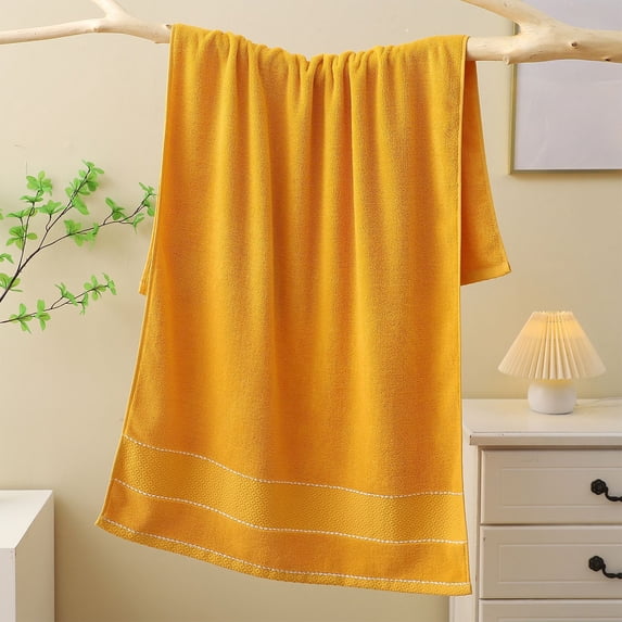 AuroraX Oversized Cotton Bath Towel Embroidered Bath Towel 27x55 Inches ...