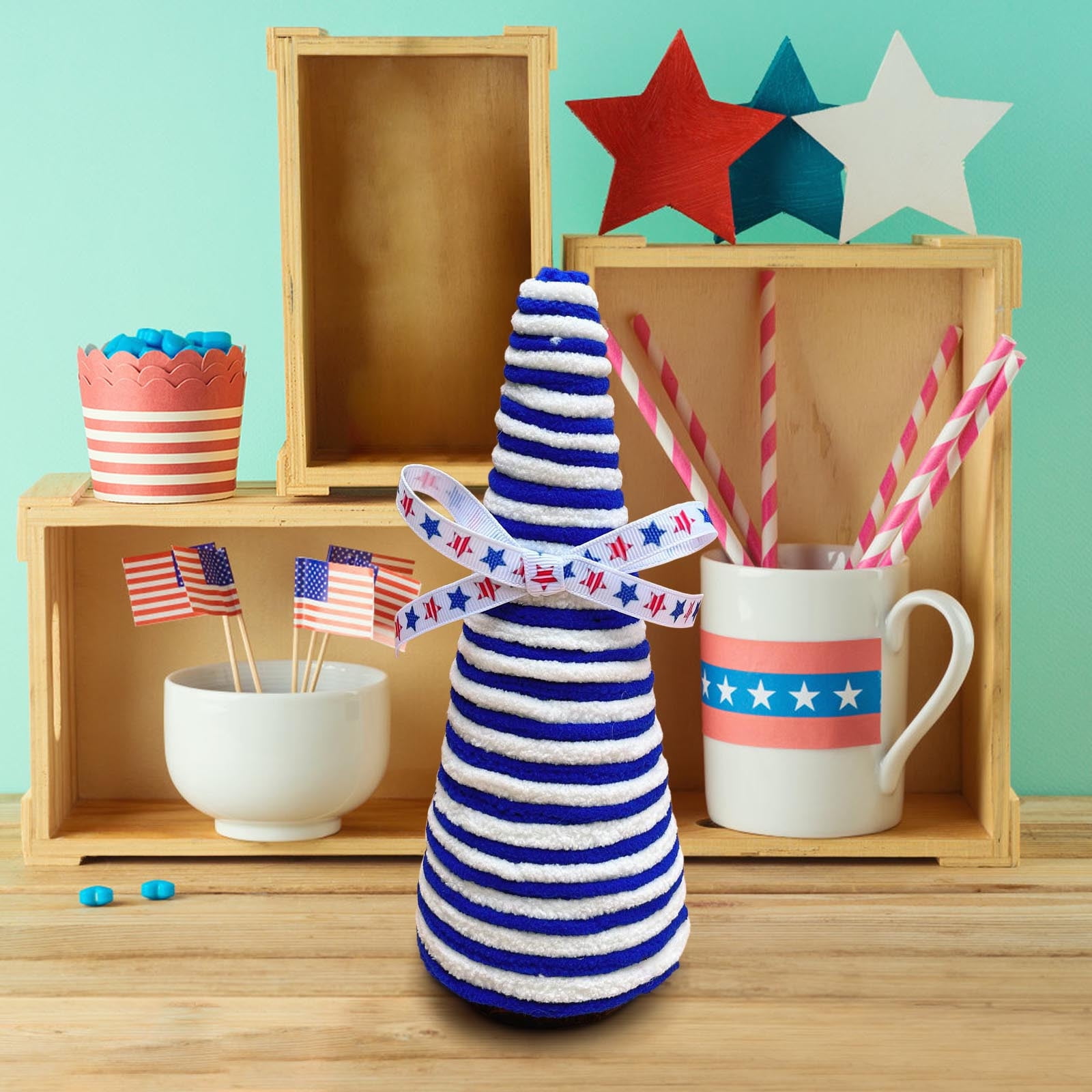 AuroraX Patriotic Decorations Independence Day Table Decor Centerpiece ...