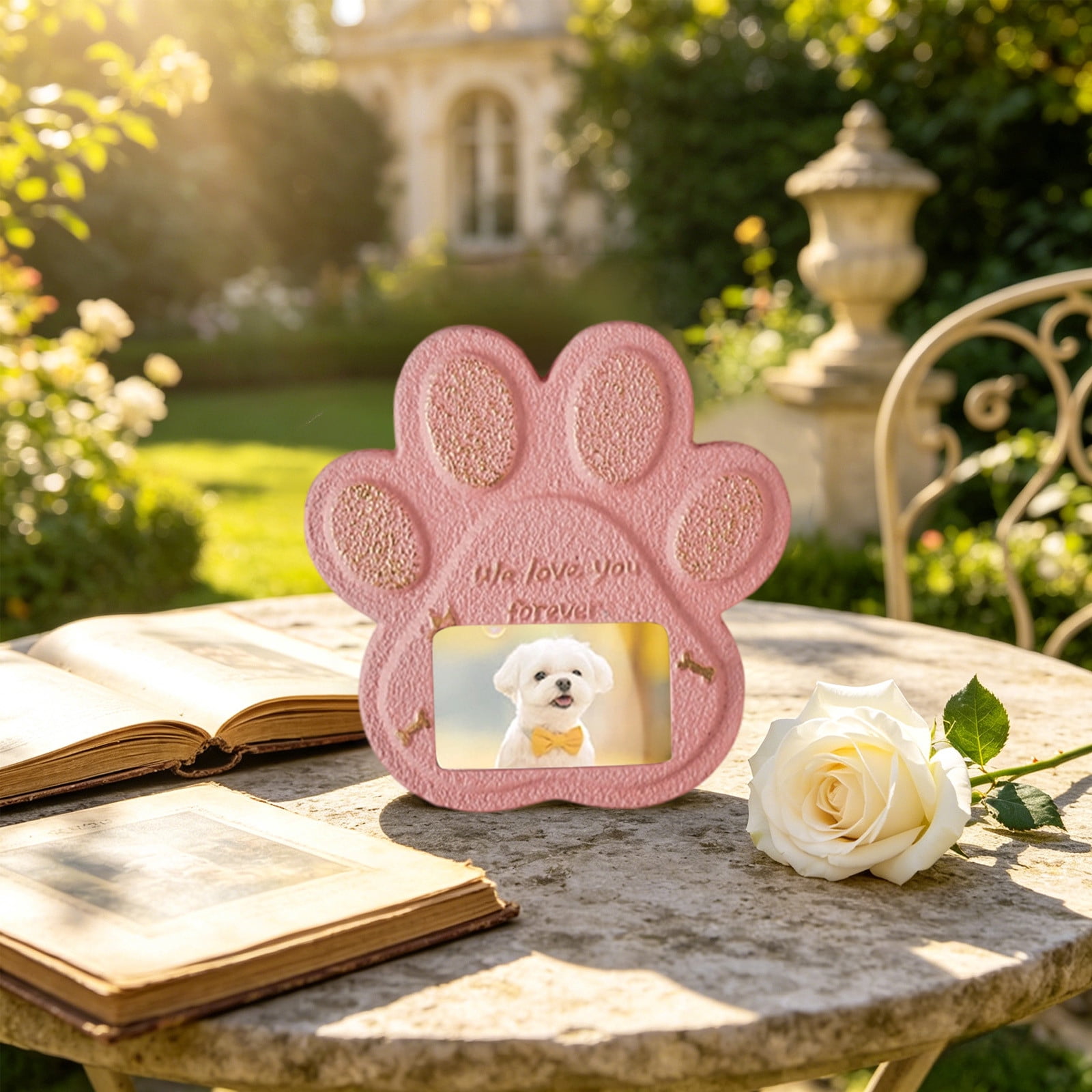 AuroraX Pet Memorial Stone Pet Memorial Keepsake Outdoor Paw Print ...