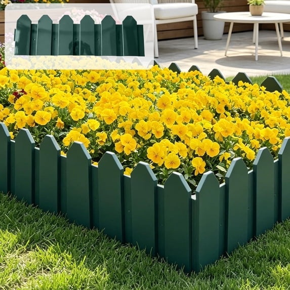 AuroraX Plastic Garden Fence Edging Picket Fence Border White Flexible ...
