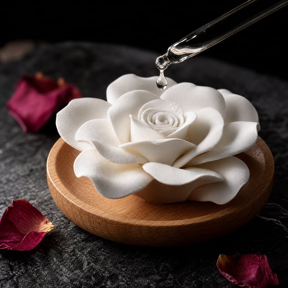 AuroraX Porcelain Artificial Flower Diffuser Ceramic Rose Diffuser ...