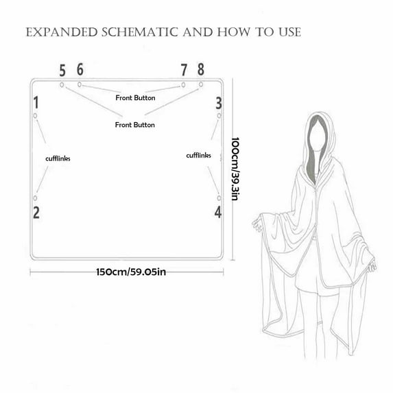 AuroraX Portable Throw Blanket Wearable Gray Poncho Shawl,Cozy Flannel ...