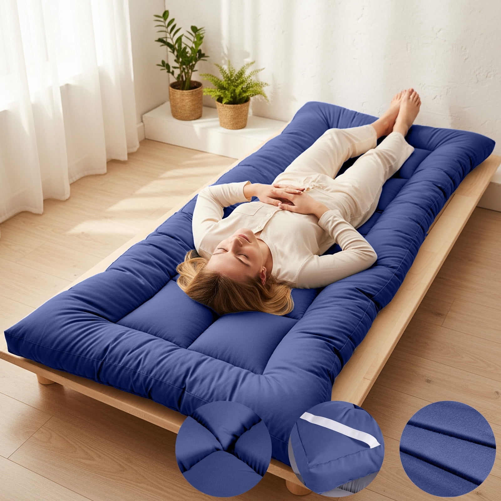 AuroraX Quilted Mattress Pad Twin Thick Brushed Microfiber Soft Futon ...