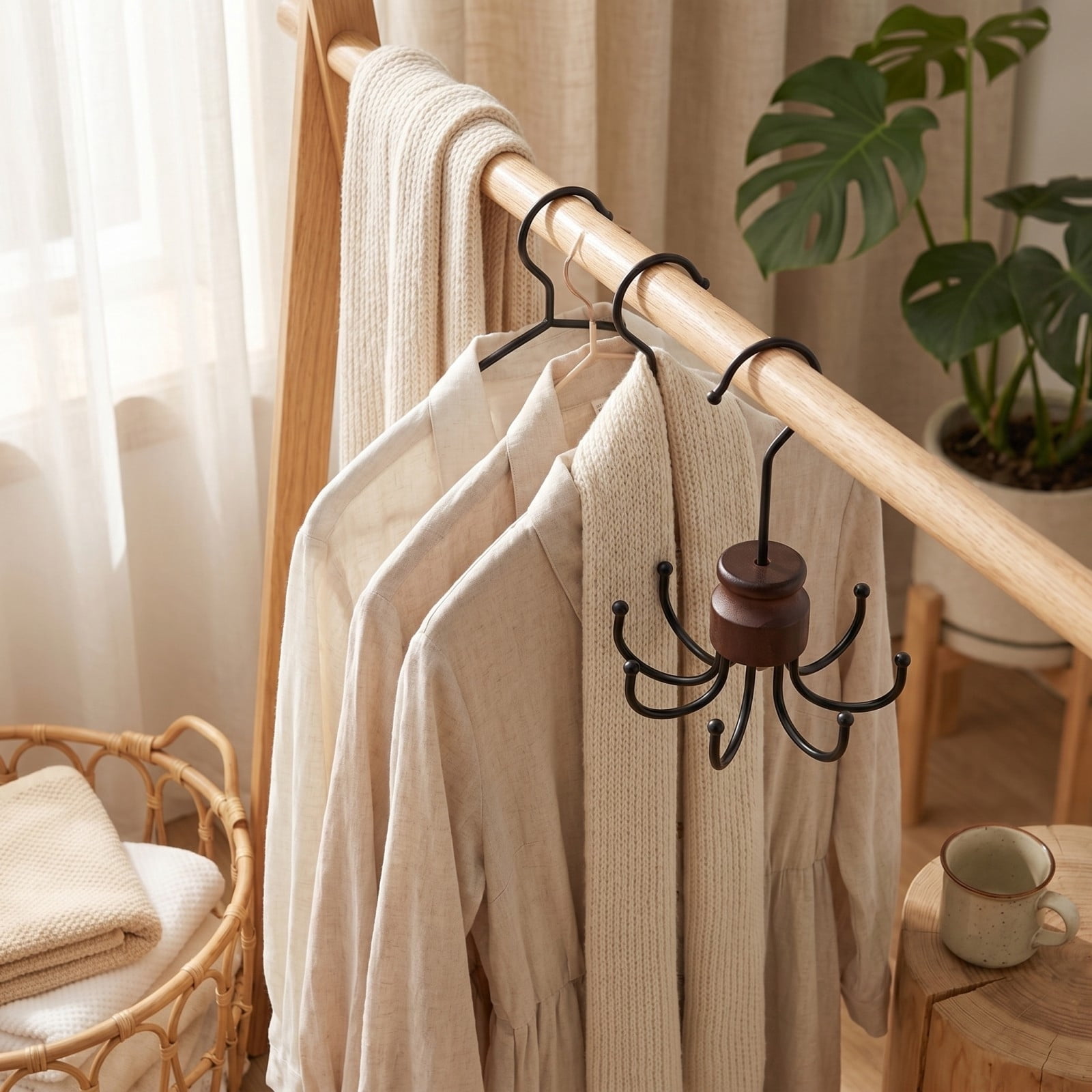 AuroraX Rotating Scarf Organizer Hanger Multi Purpose Belt Tie Hanger ...