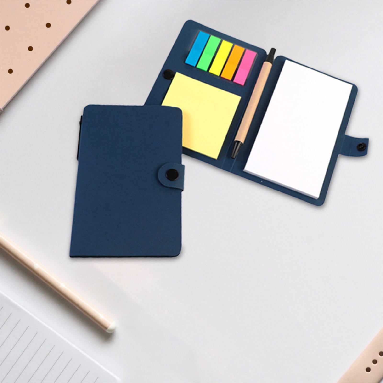 AuroraX Samll Sticky Notes with Pen,Self-Stick,Button-Closure Portable ...