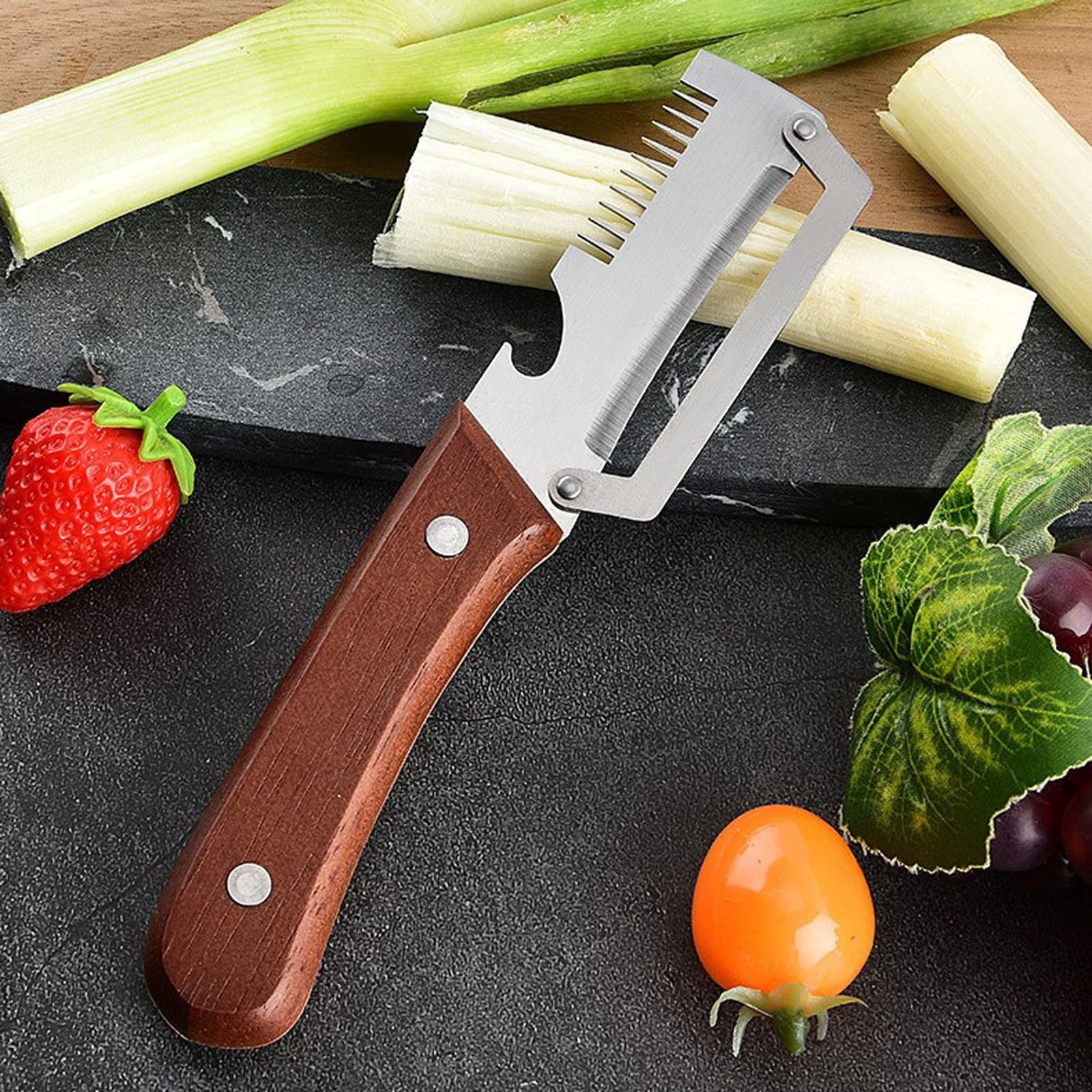 AuroraX Scallion Peeler Knife Vegetable Peeling Tool Stainless Steel ...