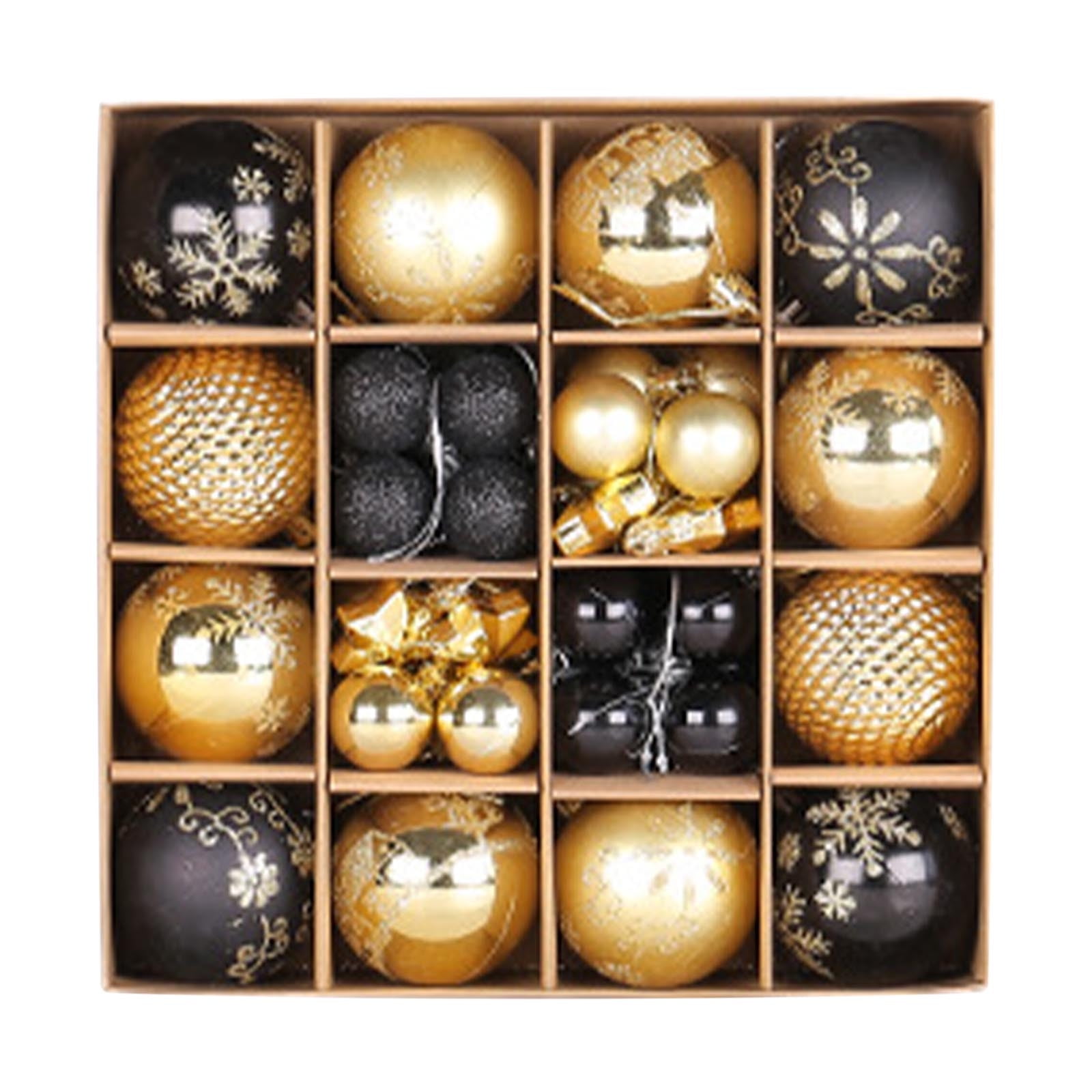 AuroraX Shatterproof Christmas Decorations Glitter Plastic 44 PCS ...