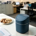 AuroraX Small Desk Trash Can with Lid Mini Desktop Garbage Bin Plastic ...