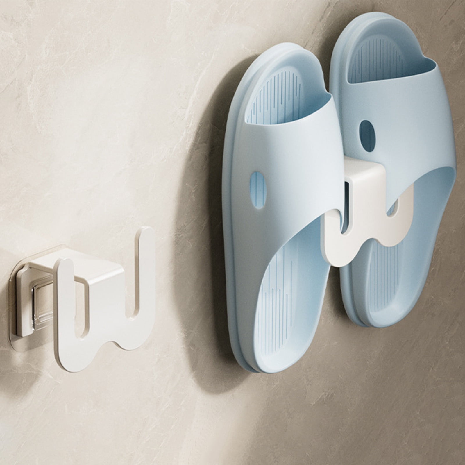 AuroraX Small Shoe Rack for Bathroom Slipper Wall Mount Narrow White ...