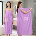 AuroraX Soft Microfiber Bath Wrap Quick Dry Shower Skirt Button Closure ...