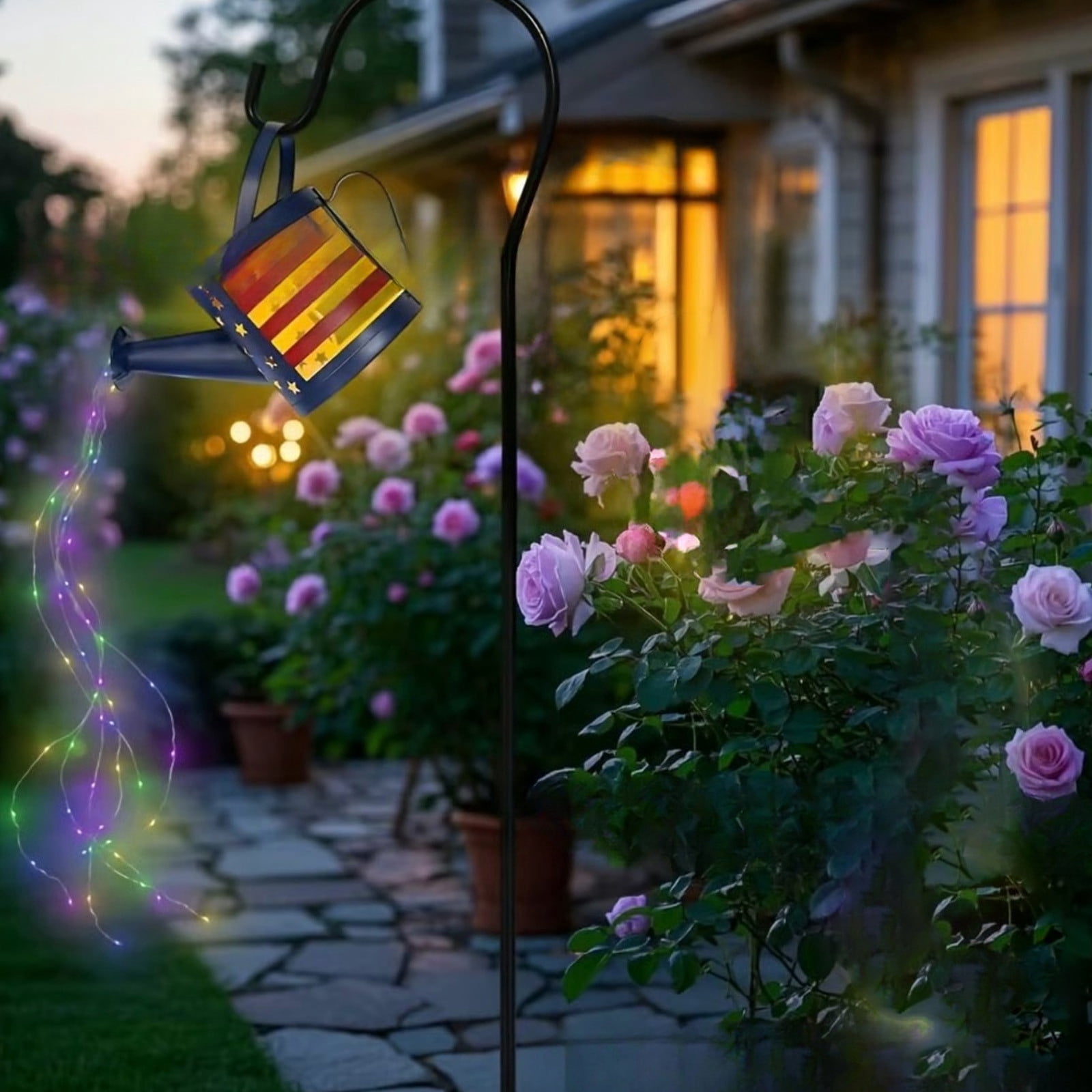 AuroraX Solar Lights Watering Can Lights,Outdoor Waterproof Gold ...
