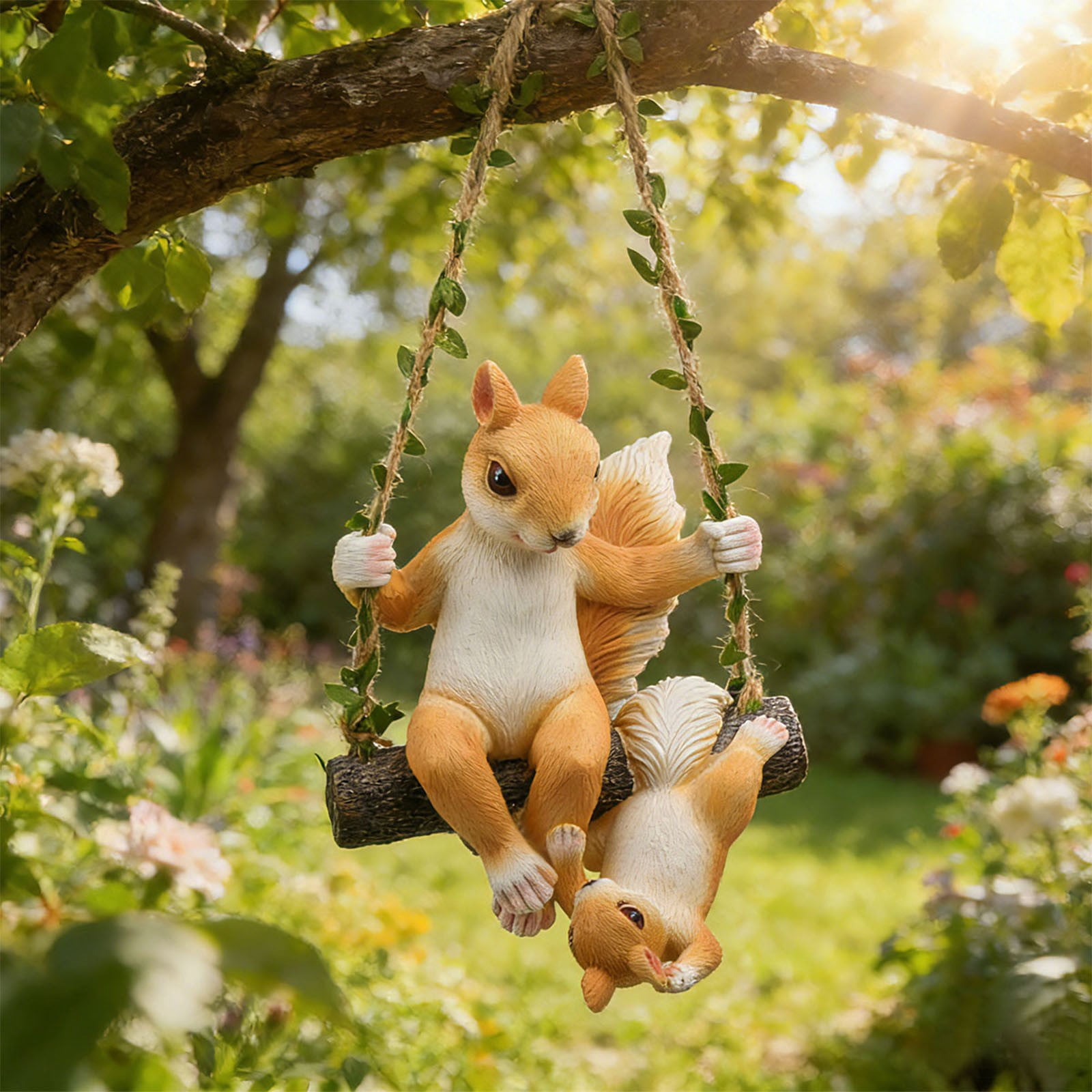 AuroraX Squirrel Garden Statue Outdoor Squirrel Yard Art Ornament ...