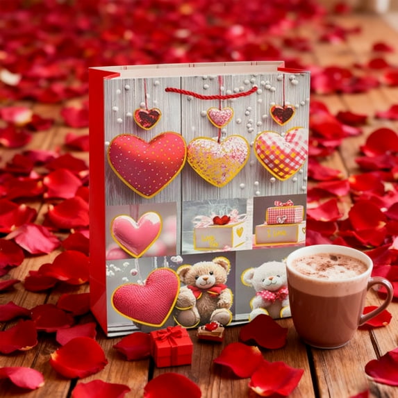 AuroraX Valentines Day Gift Bag Red Gift Bag Love Decorative Romantic ...