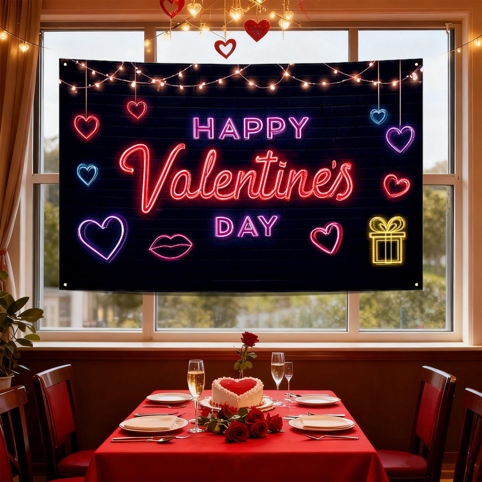 AuroraX Valentines Day Tapestry Wall Hanging Tapestry Decorative Love ...