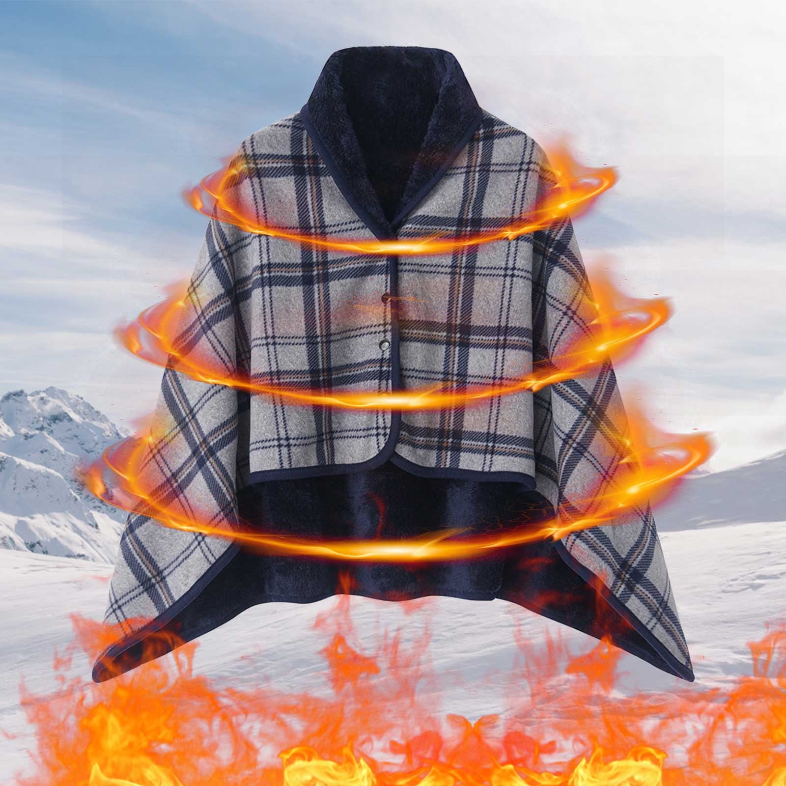 AuroraX Wearable Throw Blanket Washable Shawl,Winter Warm Soft Poncho ...