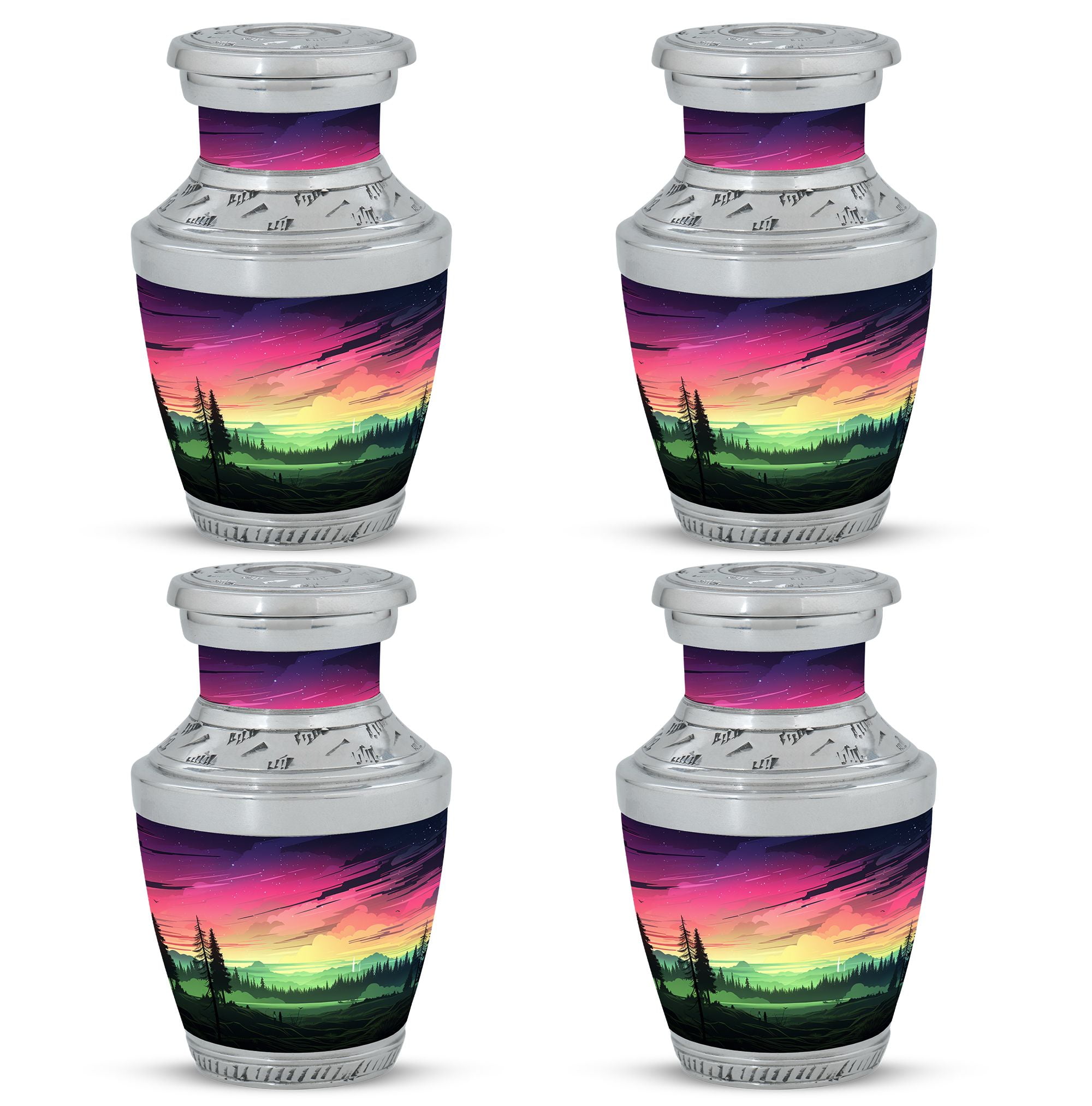 Auroral Night over Snowy Peaks Mystic Miniature - Mini Urn for Ashes ...