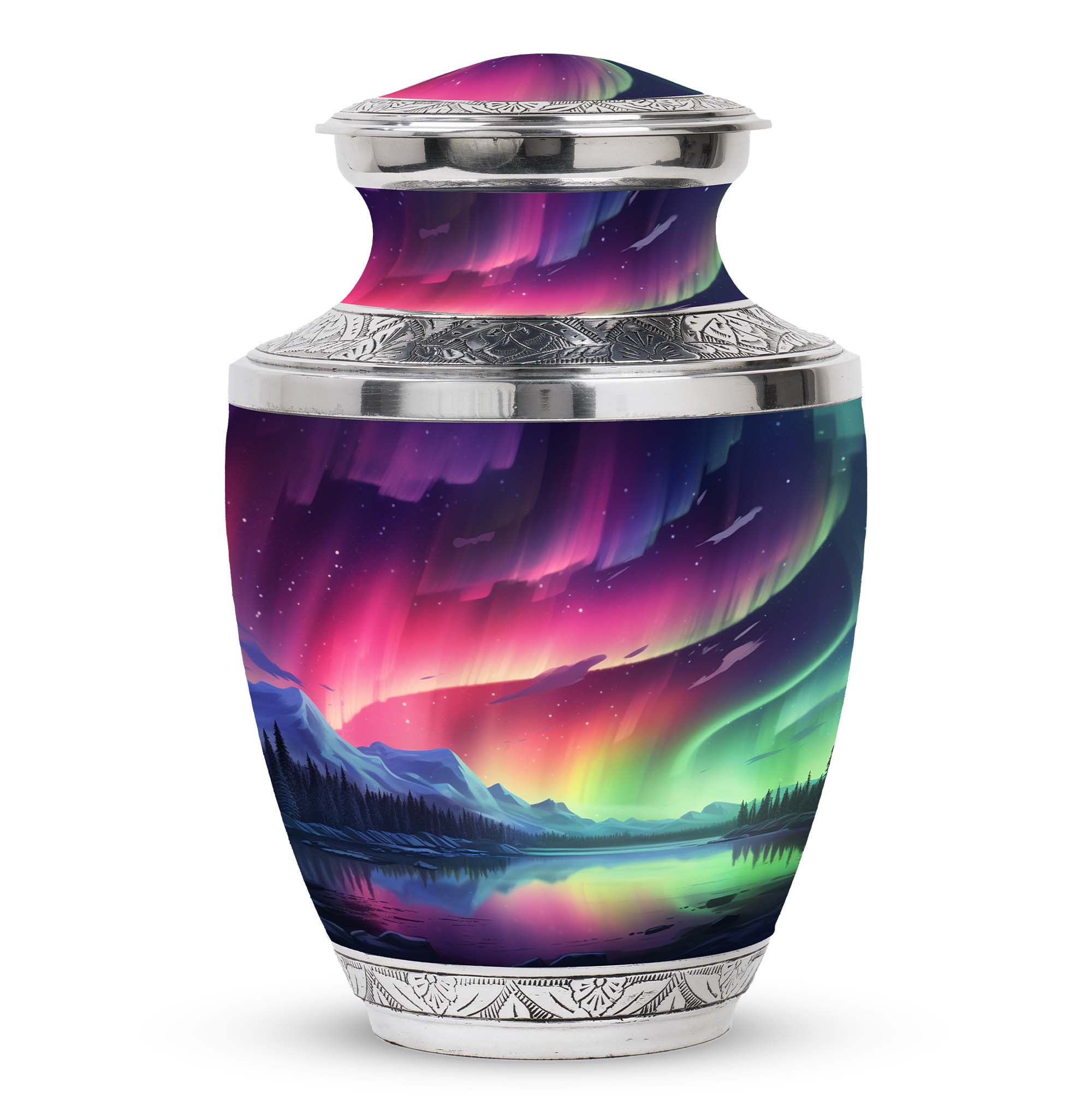 Auroral Splendor Over Peaceful Mountain Waters - Human Urns For Ashes ...