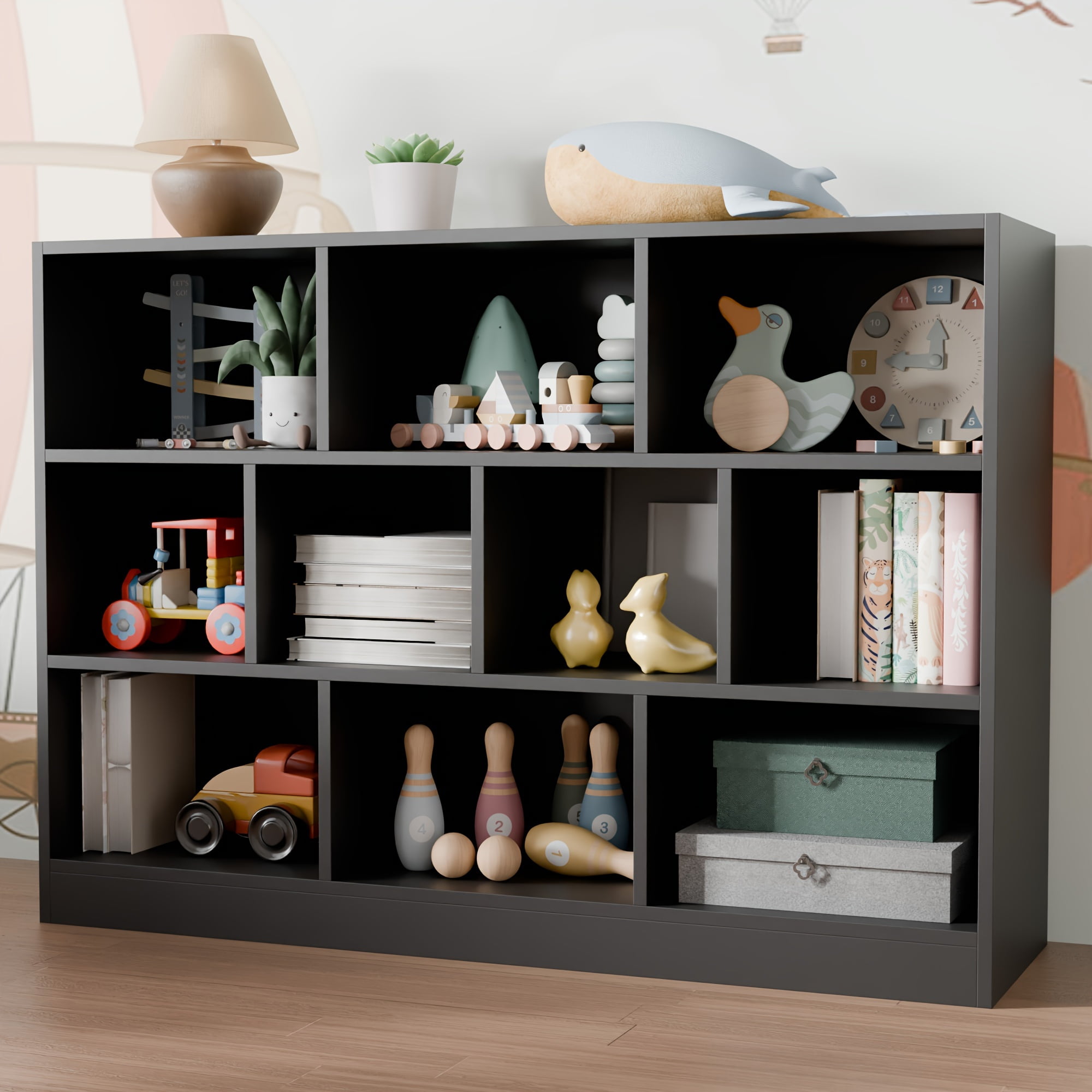 Aurorome 3-Tier Open Shelf, 10-Cube Storage Organizer with Anti-Tilt ...