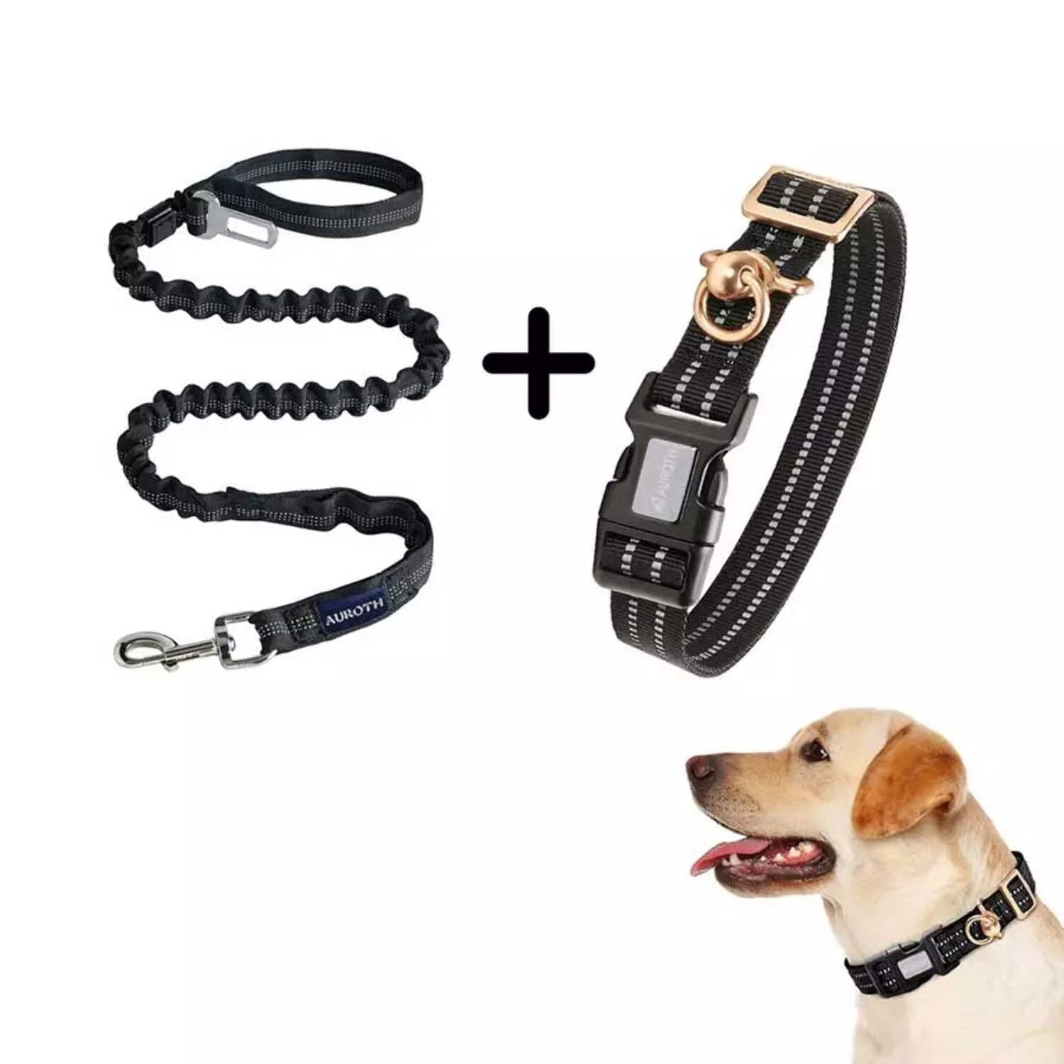 Auroth Pets Reflective Dog Collar Leash Set - Walmart.com