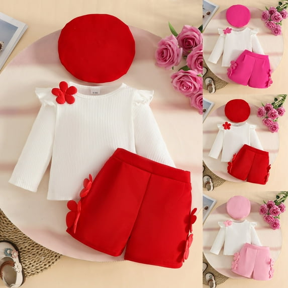 Auroural 2T Girls Clothes Sets Fall Fall And Winter Solid Color Small ...