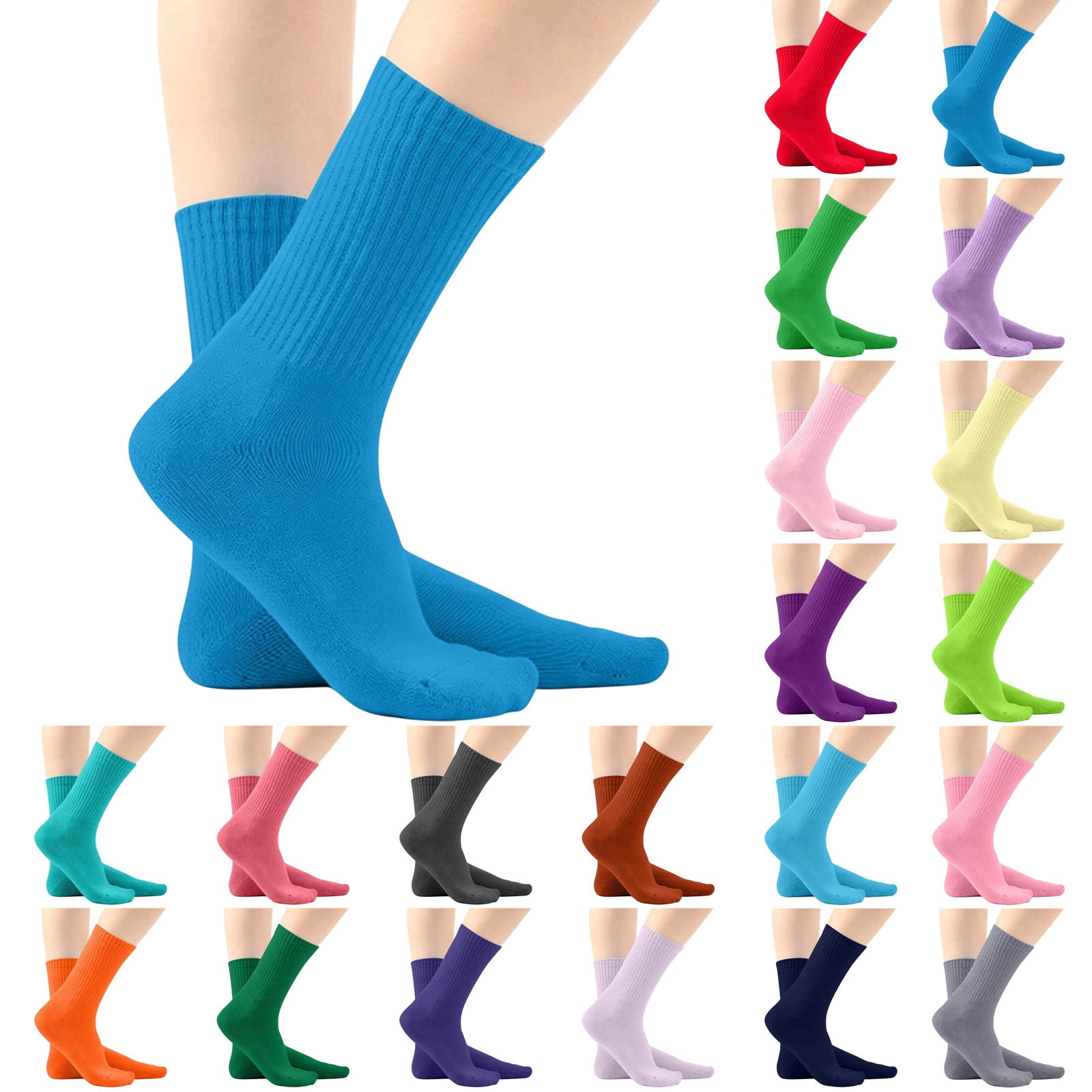 Auroural 5-13 Years 100% Cotton Socks Girls Children's Socks Solid ...