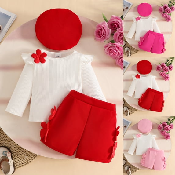Auroural Baby Girls Clothes 6 To 9 Months Fall And Winter Solid Color ...