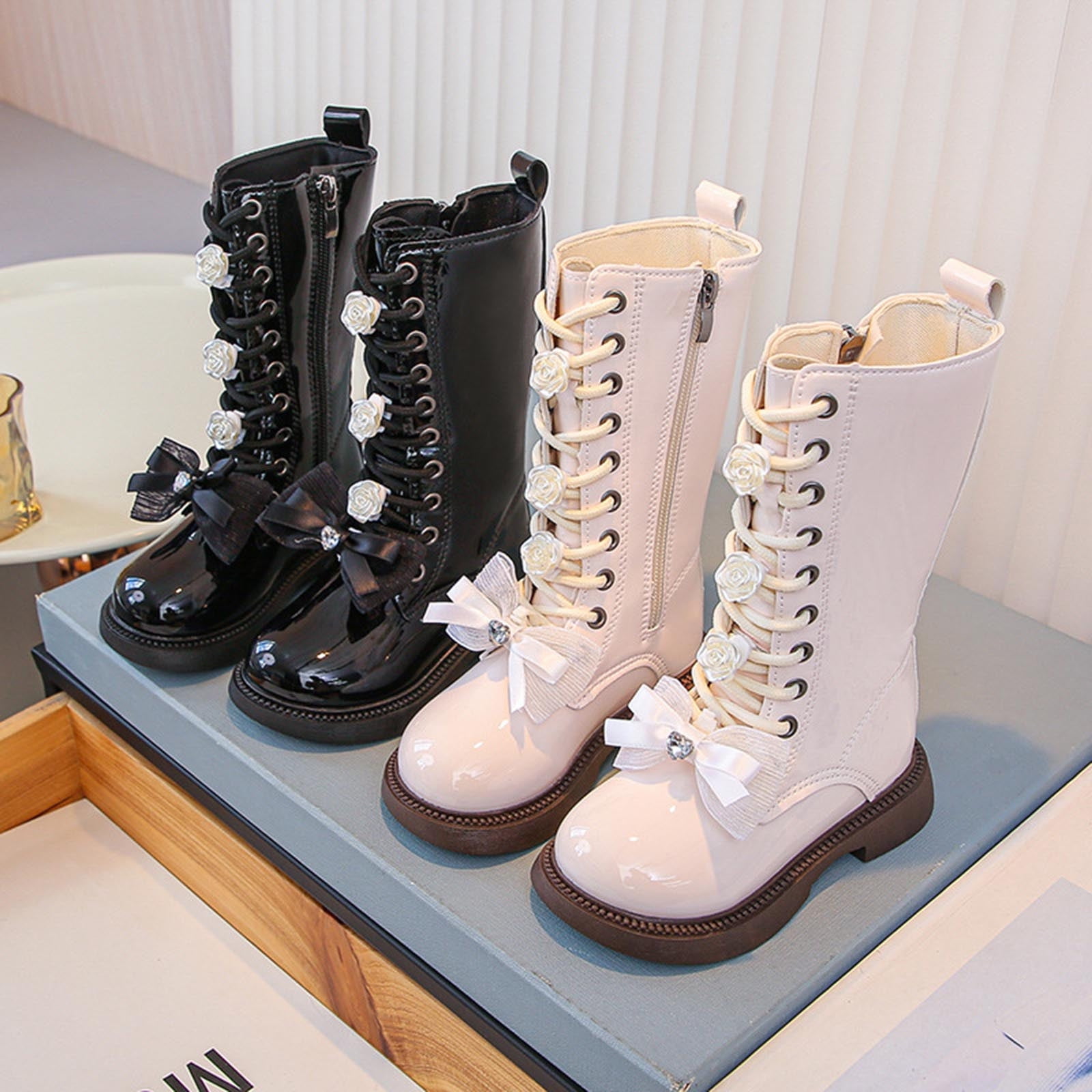 Auroural Big Girls Boots Size 1 Leather Girls Winter Boots Winter ...