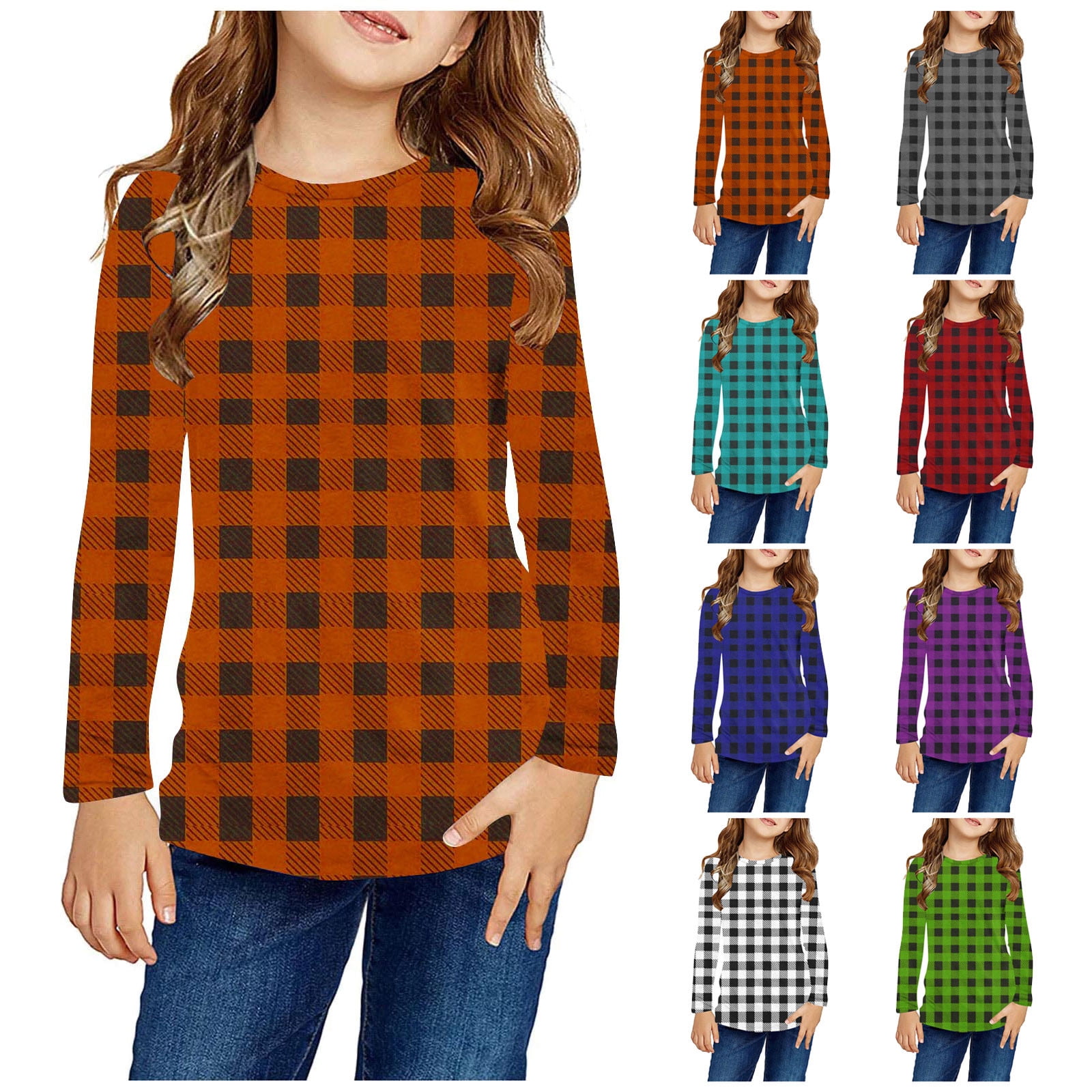 Auroural Children's Long Sleeve Tops Girls Long Sleeve Prints Shirts ...