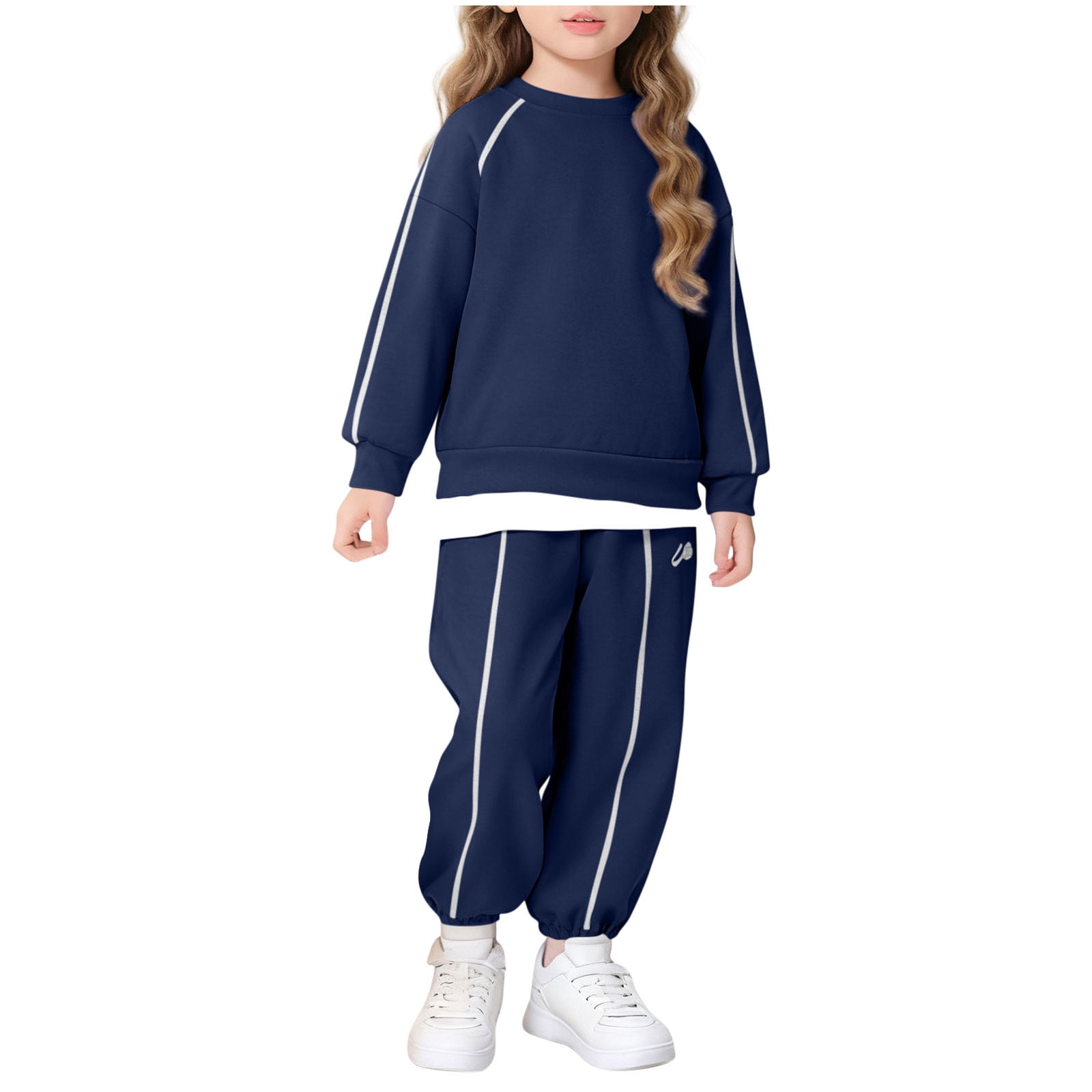 Auroural Girls Clothes 10-12 Outfits Children's Solid Color Long ...