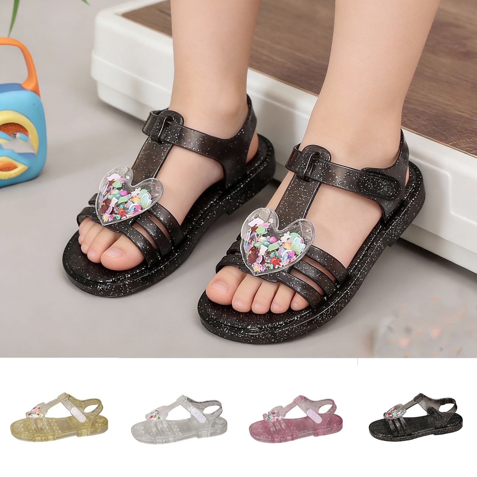 Auroural Girls Jelly Sandals Summer Breathable Waterproof Shoes for ...