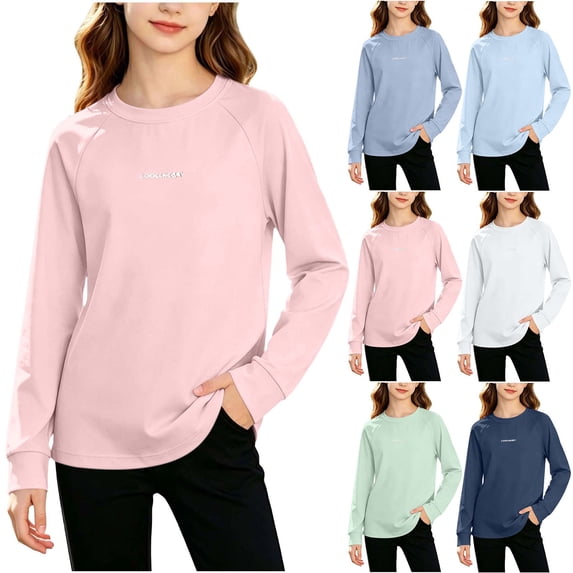 Auroural Girls Long Sleeve Outdoor Shirts Shirt Outfits for Girls Long ...