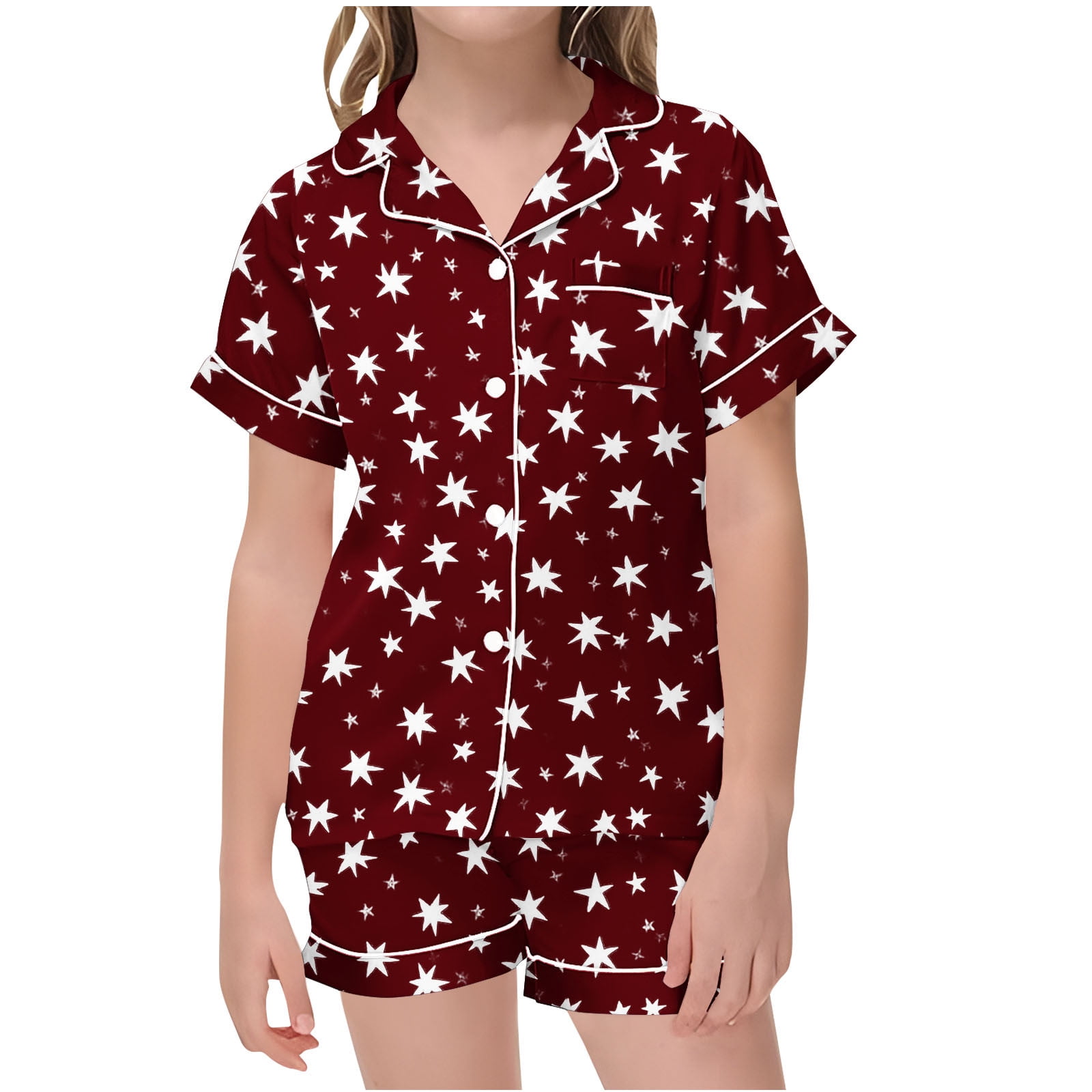 Auroural Girls Pajamas Size 8 Kids Pajama Pants Girls Button Front ...