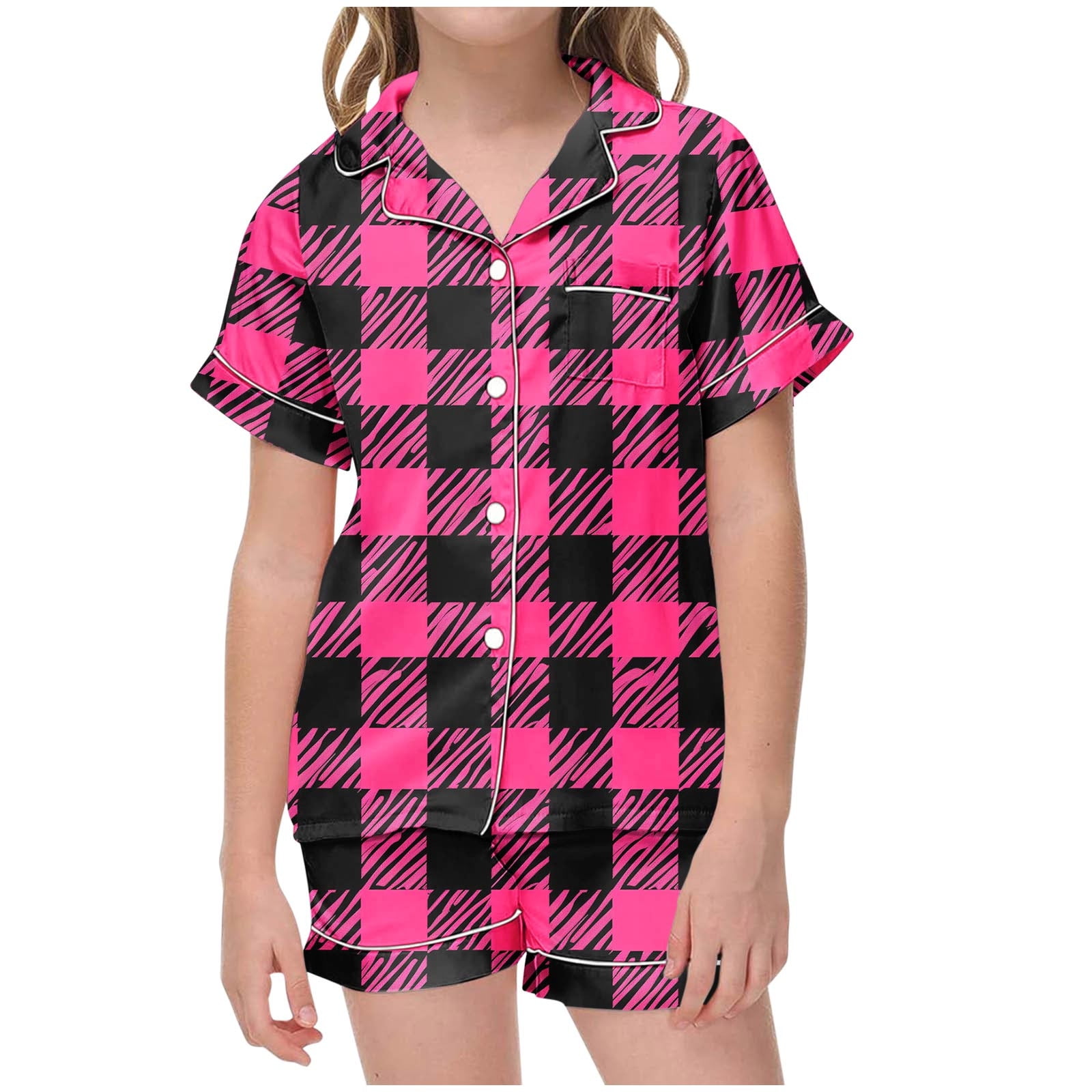 Auroural Girls Pajamas Size 8 Kids Pajama Pants Girls Button Front ...