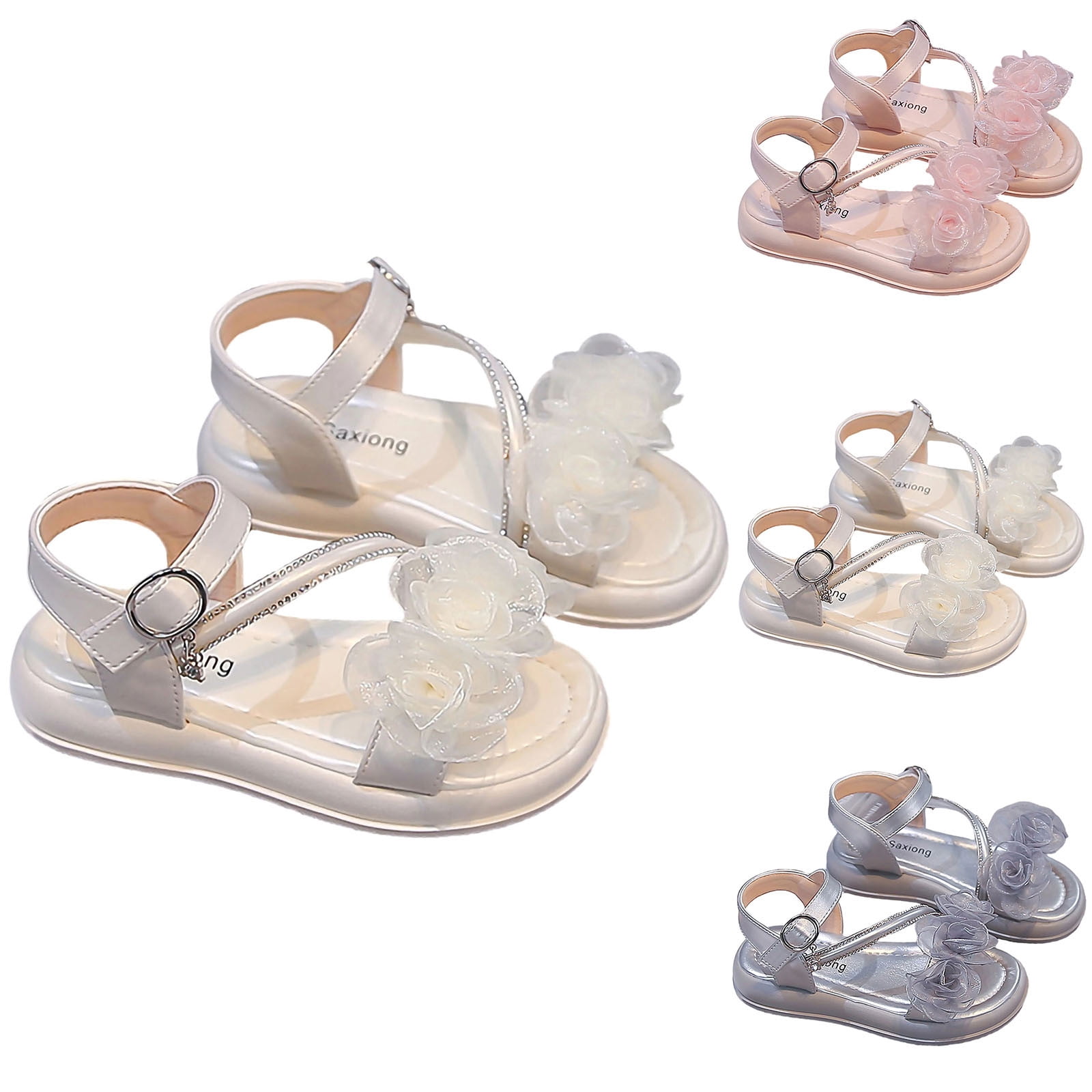 Auroural Girls Sandals, Cute Open Toe Adjustable Sandals, Dress Sandals ...