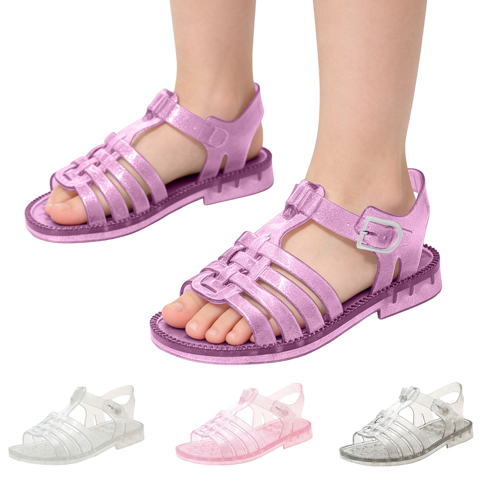 Auroural Girls Sandals, Cute Open Toe Adjustable Sandals, Dress Sandals ...